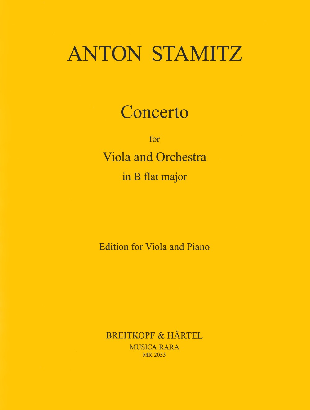 Stamitz, Anton: Viola Concerto in Bb major