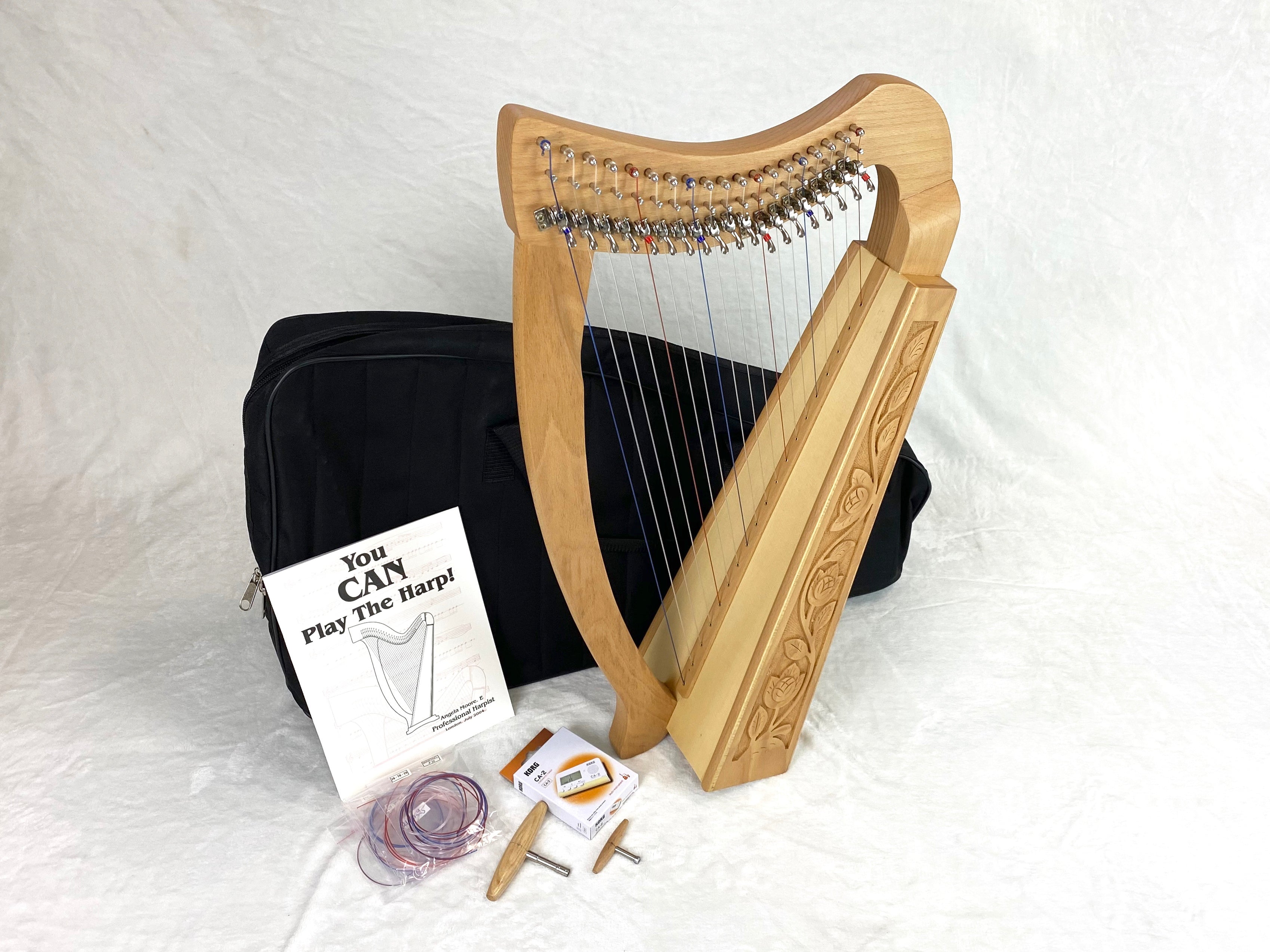 Bronze Harp Bundle - Heritage 19 String Pixie Harp