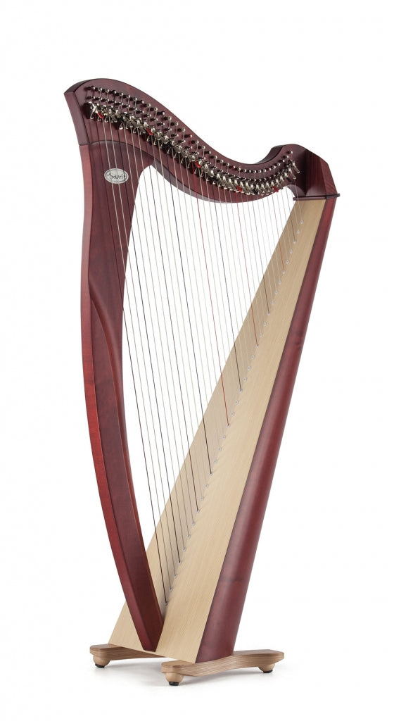 Mia 34 string harp (BioCarbon strings) in mahogany finish by Salvi