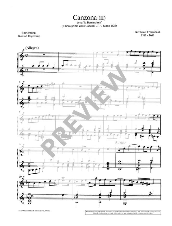 Frescobaldi: Canzona (II) for Soprano Recorder and Continuo