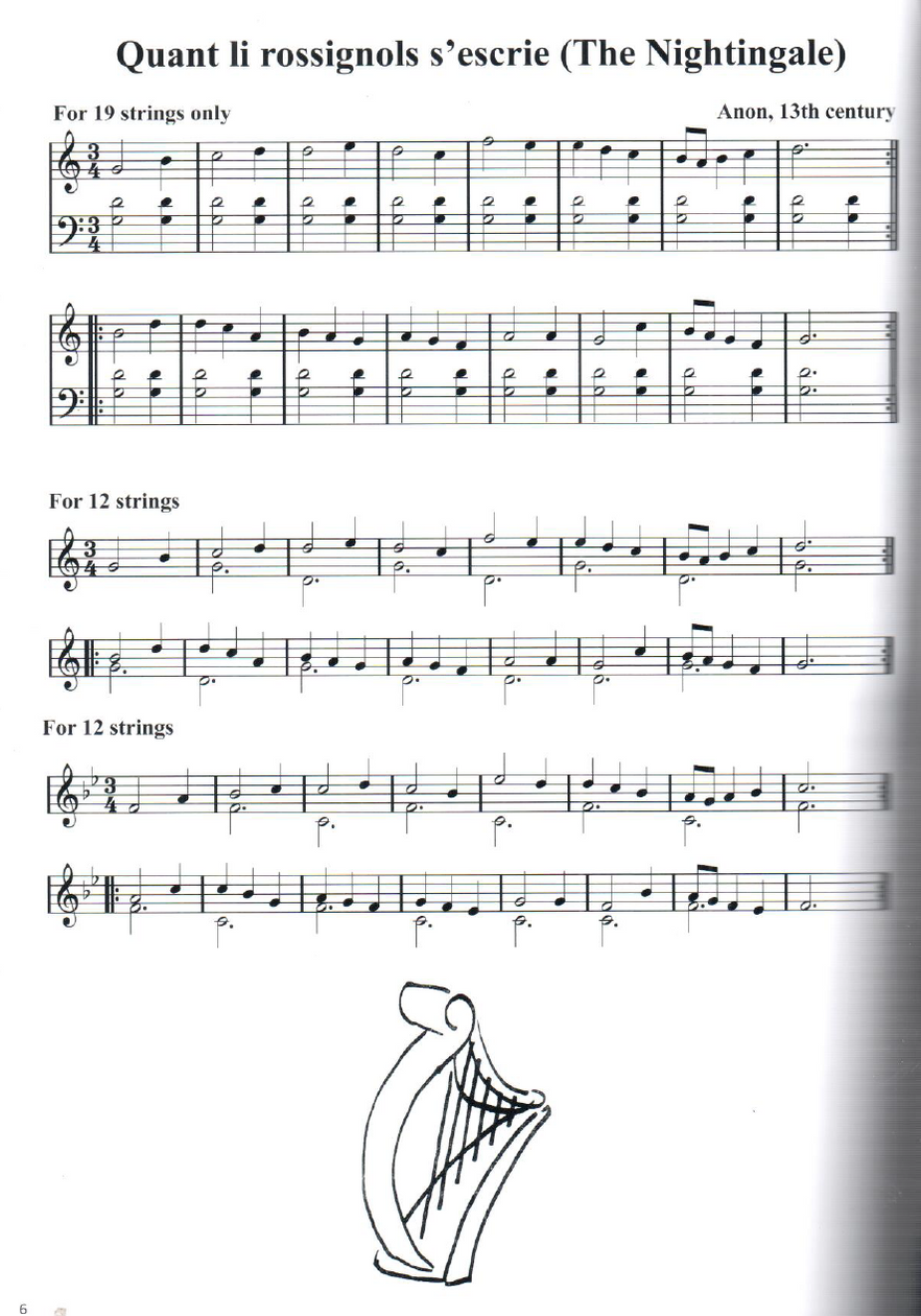 The Very Small Harp Book For Diatonic Harps with 12-19 Strings - Pamel